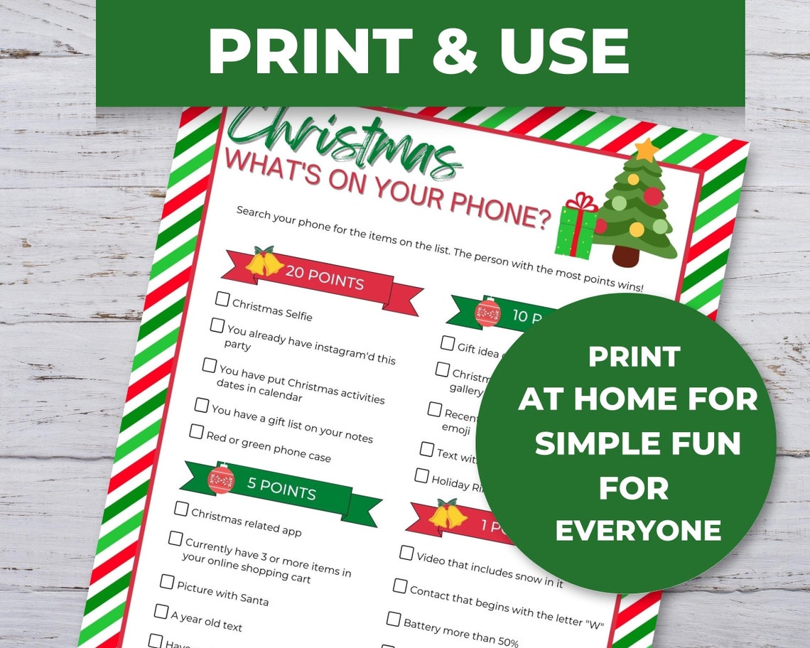 Whats on Your Phone Christmas Edition, Christmas Activities for Kids ...