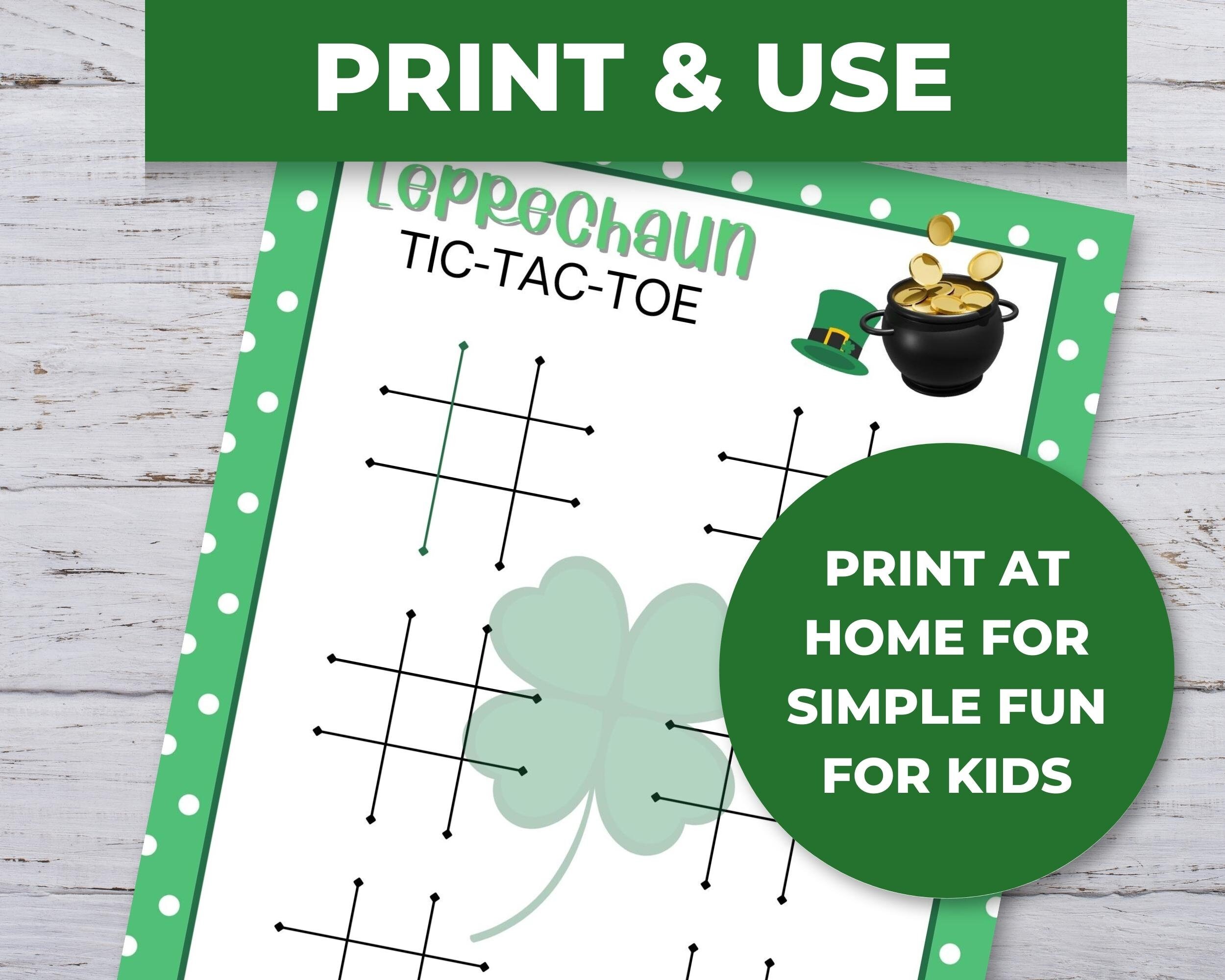 St. Patricks Tic Tac Toe Game, Printable St. Patrick's Day Game for ...