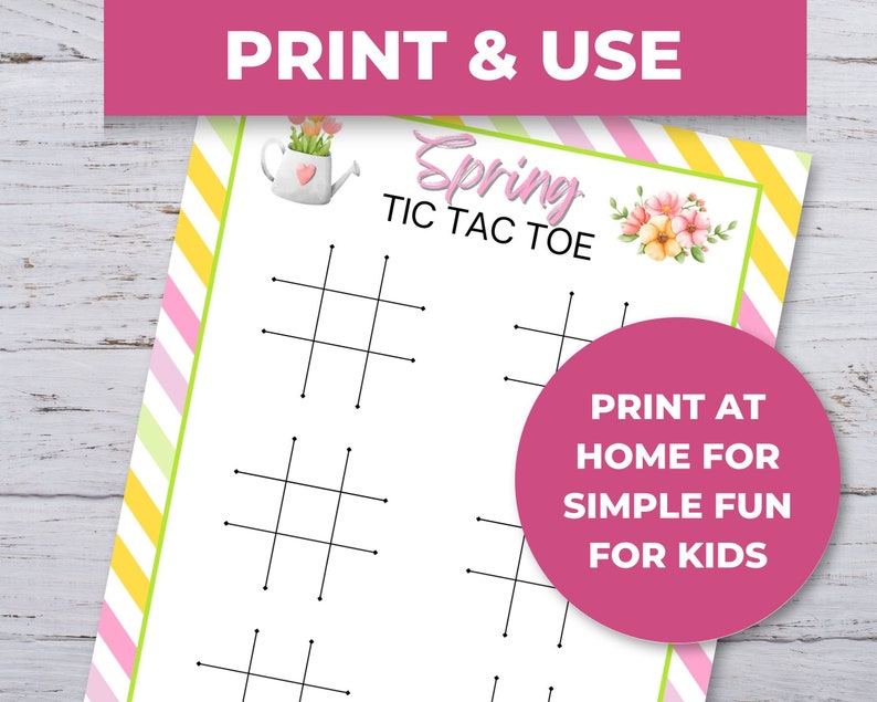 Spring Tic Tac Toe Game, Printable Spring Game for Kids, Classroom ...