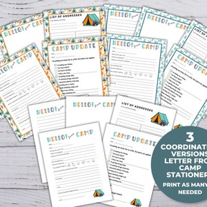 Camp Stationery Printable, Letter From Camp, Camp Letter Printable ...