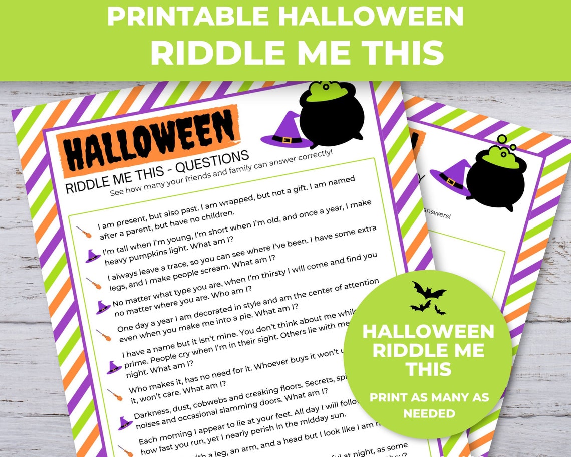 Halloween Riddle Me This, Halloween Riddles With Answers, Halloween ...