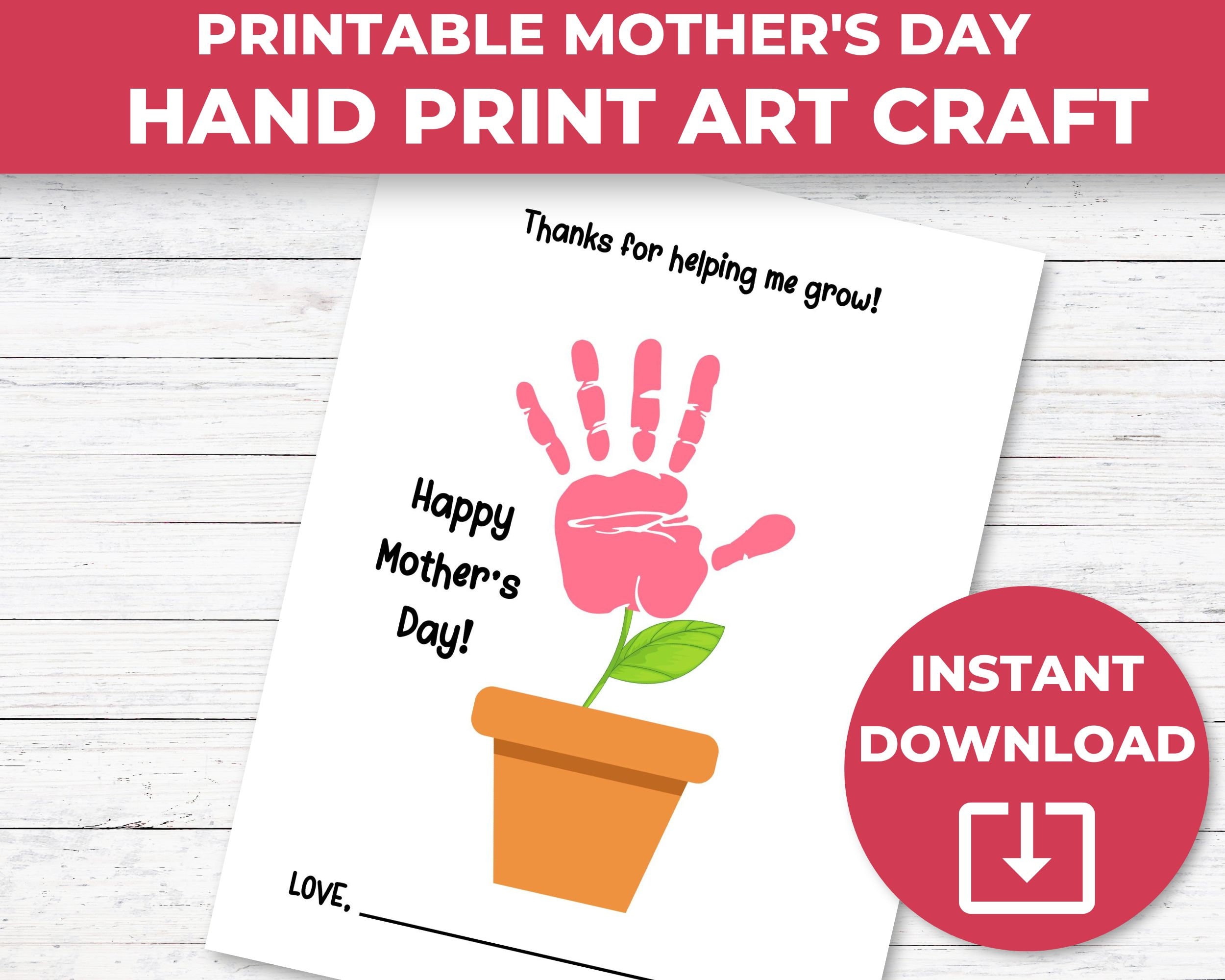 Mothers Day Crafts for Kids Printable, Preschool Gift for Mom ...