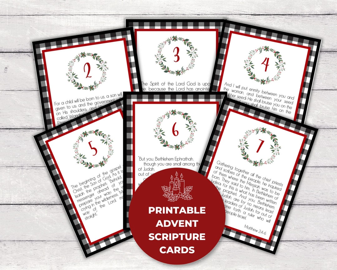 Advent Scripture Cards, Bible Verses Cards, Prayer Cards,printable ...