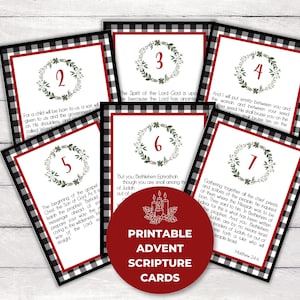 Advent Scripture Cards, Bible Verses Cards, Prayer Cards,printable ...