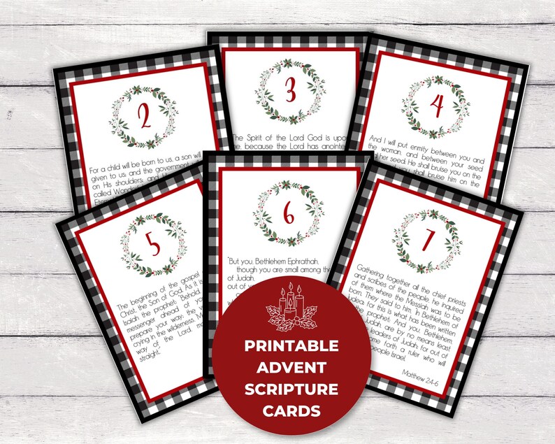 Advent Scripture Cards, Bible Verses Cards, Prayer Cards,printable ...