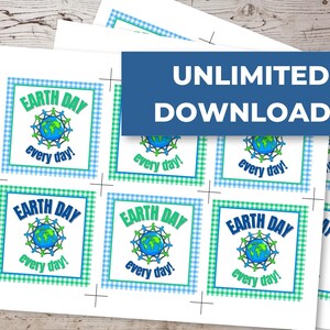 Earth Day Printable Tags, Earth Day Every Day, Earth Day Gift Tag ...