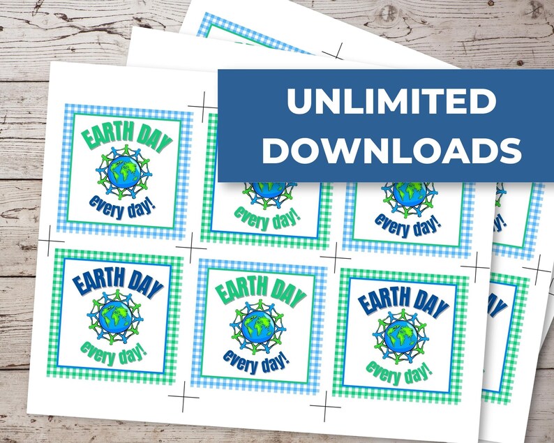 Earth Day Printable Tags, Earth Day Every Day, Earth Day Gift Tag ...