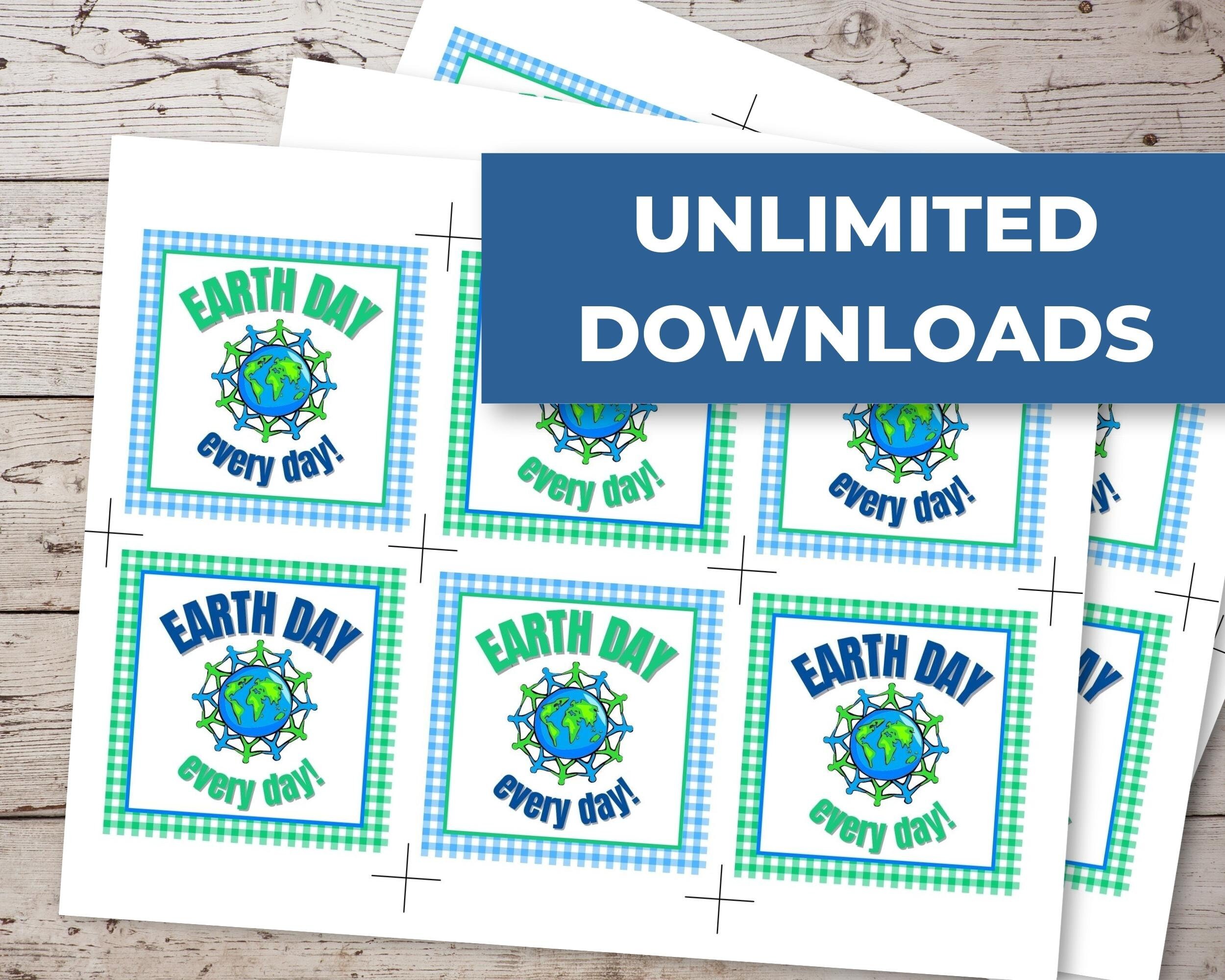 Earth Day Printable Tags, Earth Day Every Day, Earth Day Gift Tag ...
