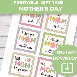 Mother's Day Gift Tags Printable, Gift Tags for Mom, Best Mom Ever Tag ...