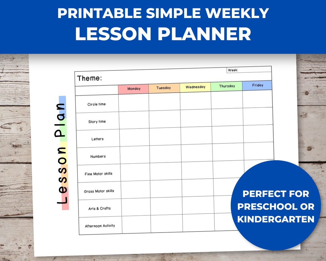 Lesson Plan Template Preschool, Preschool Teacher Planner, Kindergarten ...