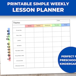 Lesson Plan Template Preschool, Preschool Teacher Planner, Kindergarten ...