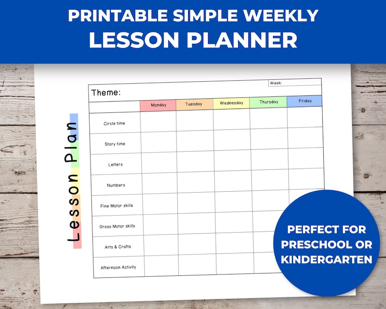 Lesson Plan Template Preschool, Preschool Teacher Planner, Kindergarten ...