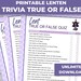 Lent Trivia Printable, Lenten True or False Trivia Game, Lent Printable ...