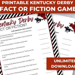 Kentucky Derby Party Game, Talk Derby to Me, Triple Crown Party Game ...