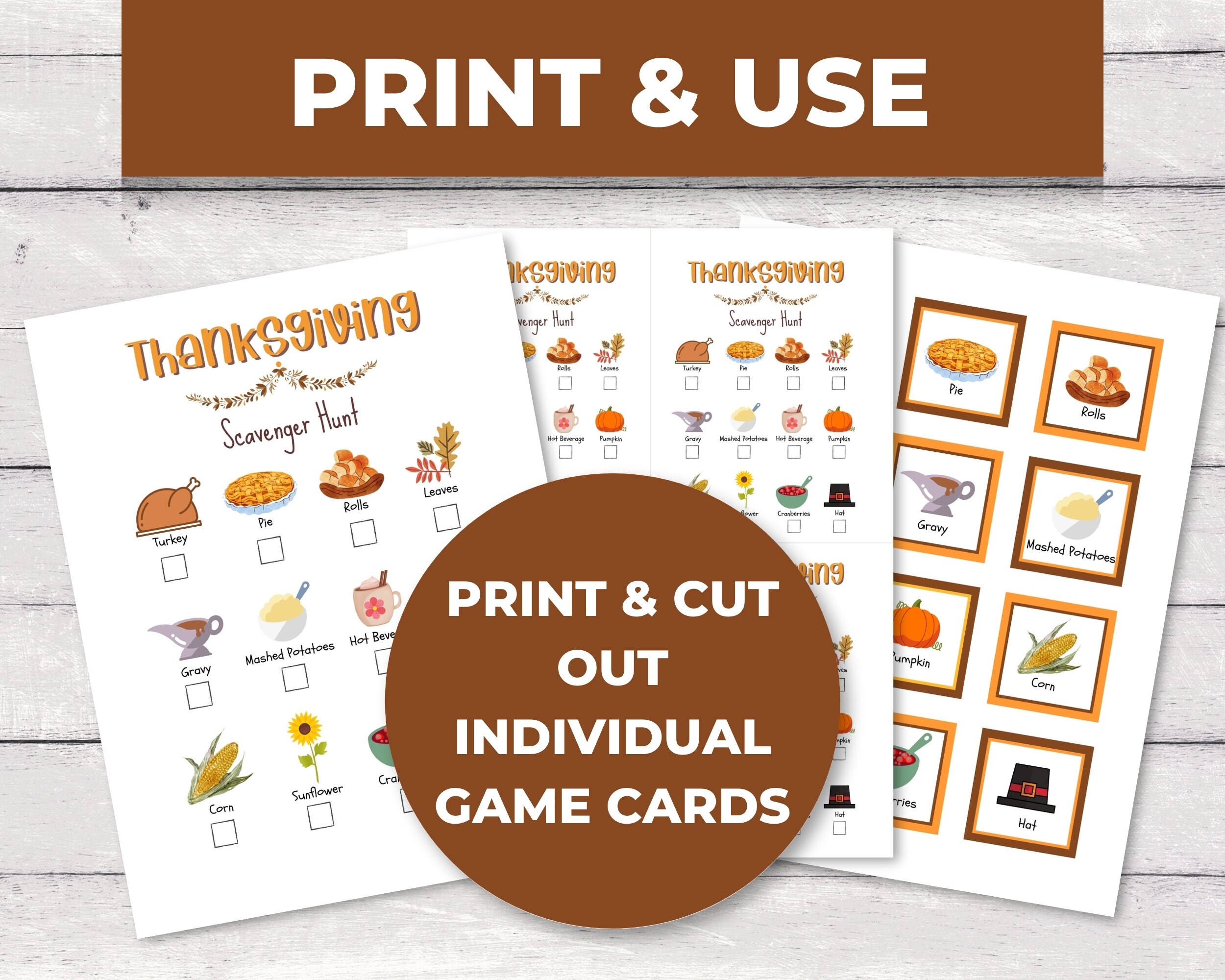 Thanksgiving Scavenger Hunt, Printable Thanksgiving Kids Activity ...