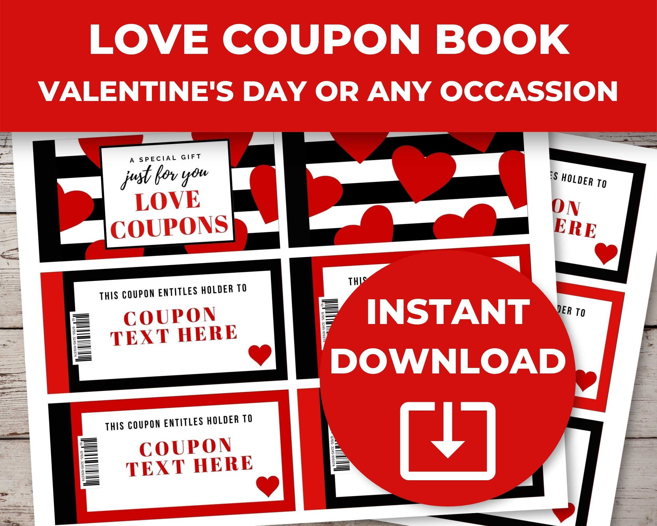 Editable Love Coupons, Printable Love Coupons, Love Vouchers ...