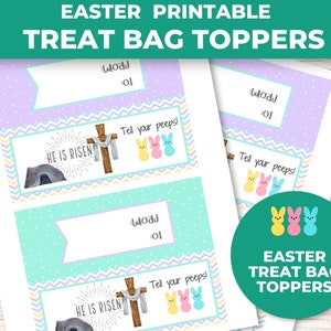 Easter Treat Bag Topper, He is Risen Printables, Easter Cookie Bag ...