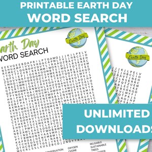 Earth Day Word Search Game, Earth Day Game Kids, Earth Day Activity ...