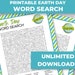 Earth Day Word Search Game, Earth Day Game Kids, Earth Day Activity ...