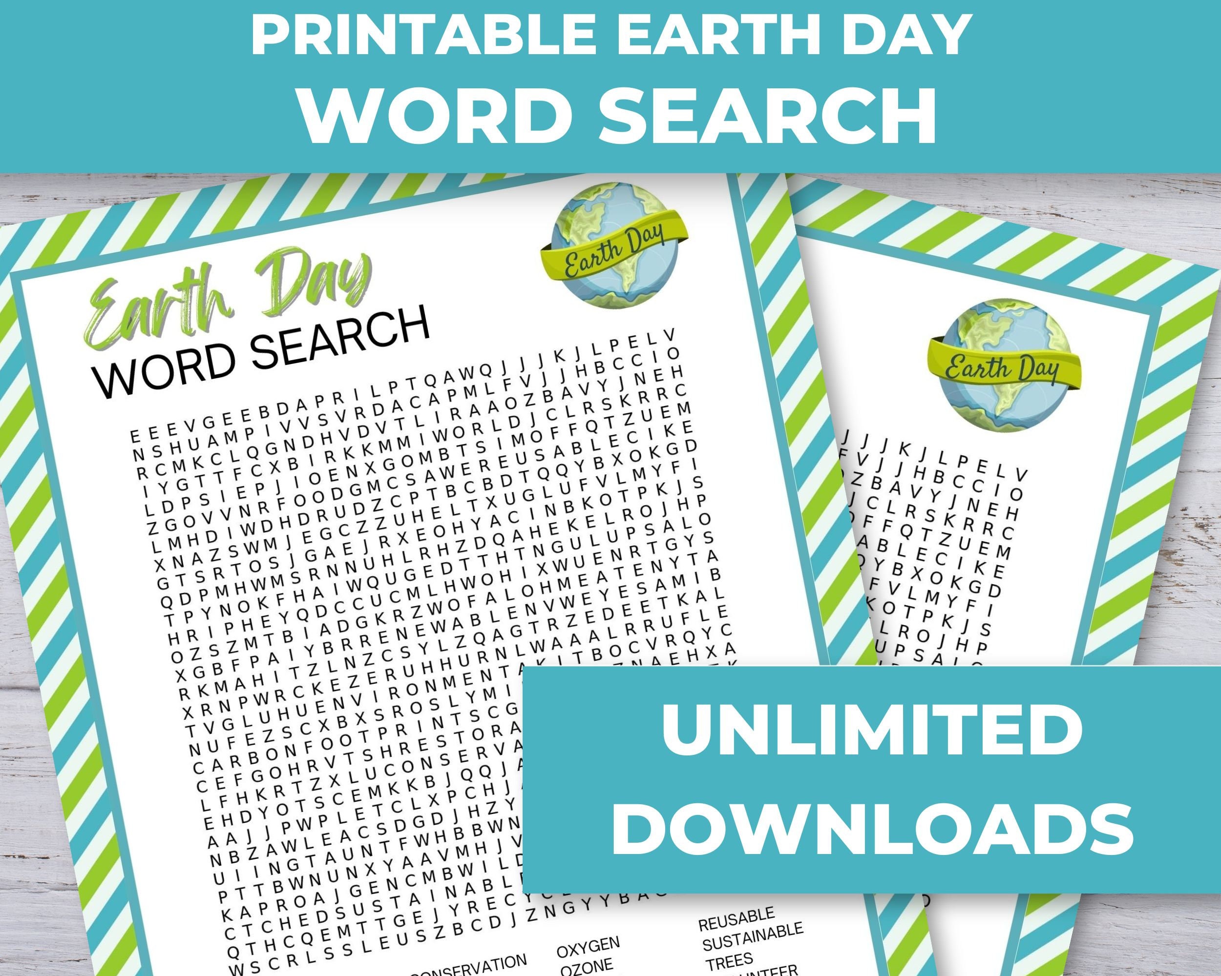 Earth Day Word Search Game, Earth Day Game Kids, Earth Day Activity ...