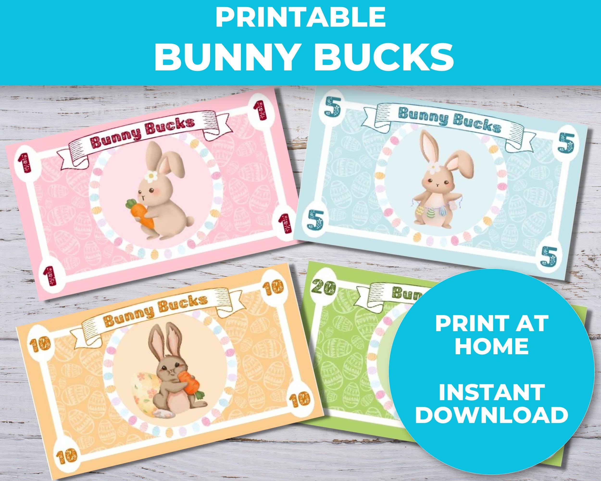 Printable Bunny Bucks, Bunny Money Easter Printable, Easter Egg Filler ...