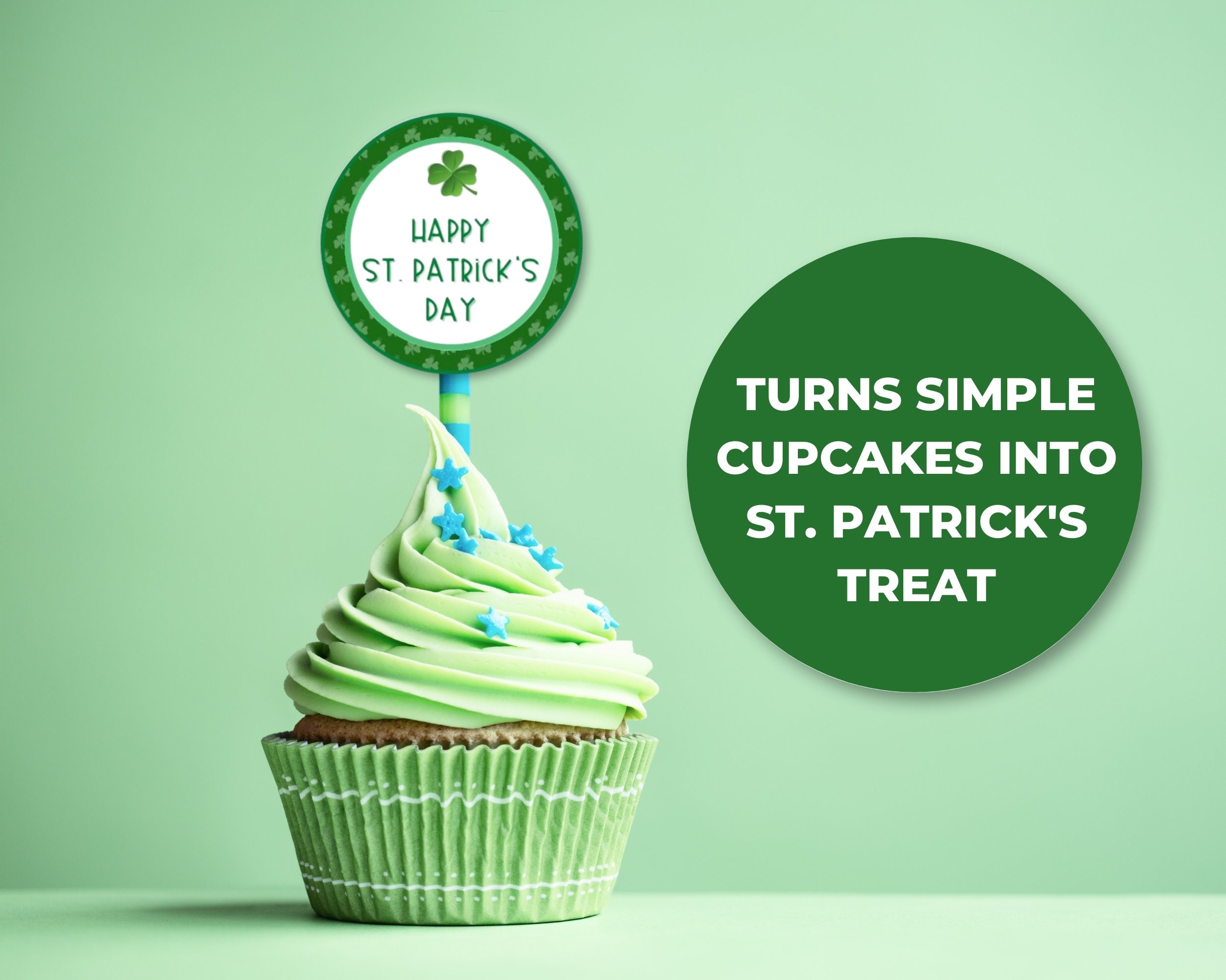 Printable St. Patrick's Day Cupcake Toppers - Etsy