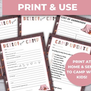 Printable Letter From Camp, Camp Letter Stationery, Fill in the Blank ...