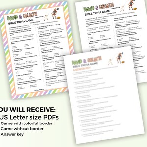 David and Goliath Bible Trivia for Kids, Printable Trivia Game, Bible ...