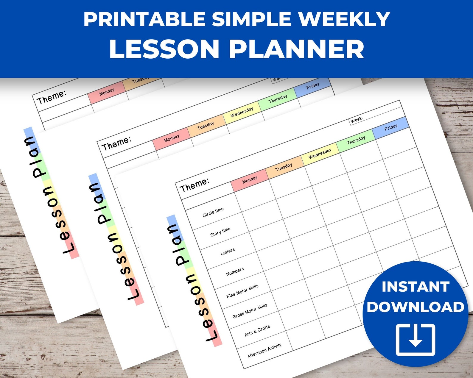 Lesson Plan Template Preschool, Preschool Teacher Planner, Kindergarten ...