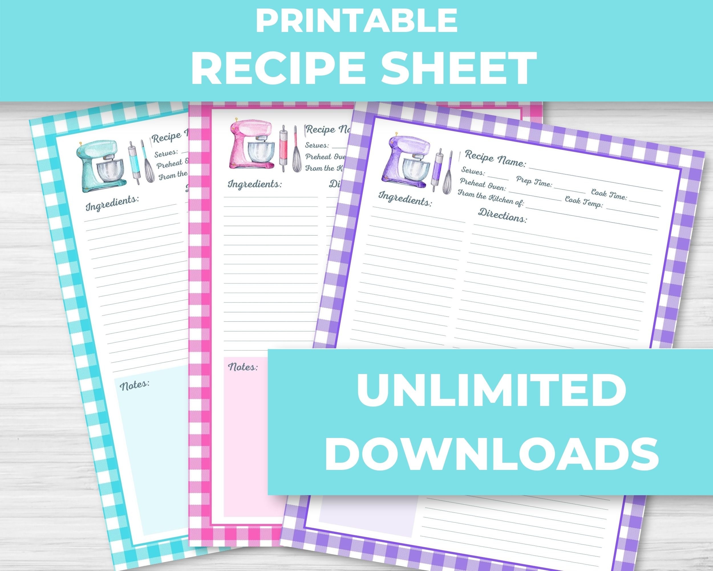 Printable Recipe Page Recipe Binder Pages Bring a Recipe - Etsy