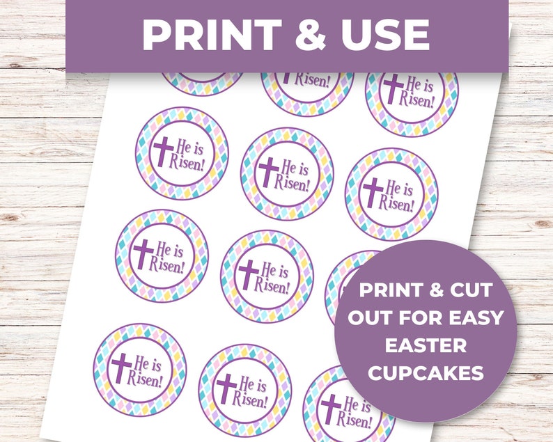 Printable Easter Cupcake Toppers With Religious Theme - Etsy