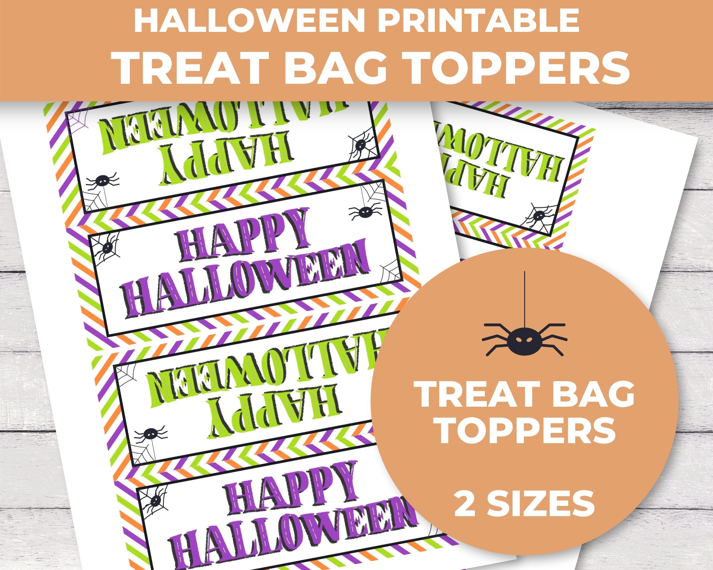 Printable Halloween Treat Bag Toppers, Halloween Favor Tags, Halloween ...