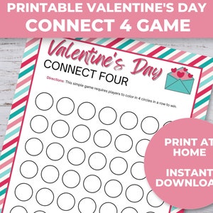Valentine Connect 4 Game, Printable Valentines Day Game for Kids ...