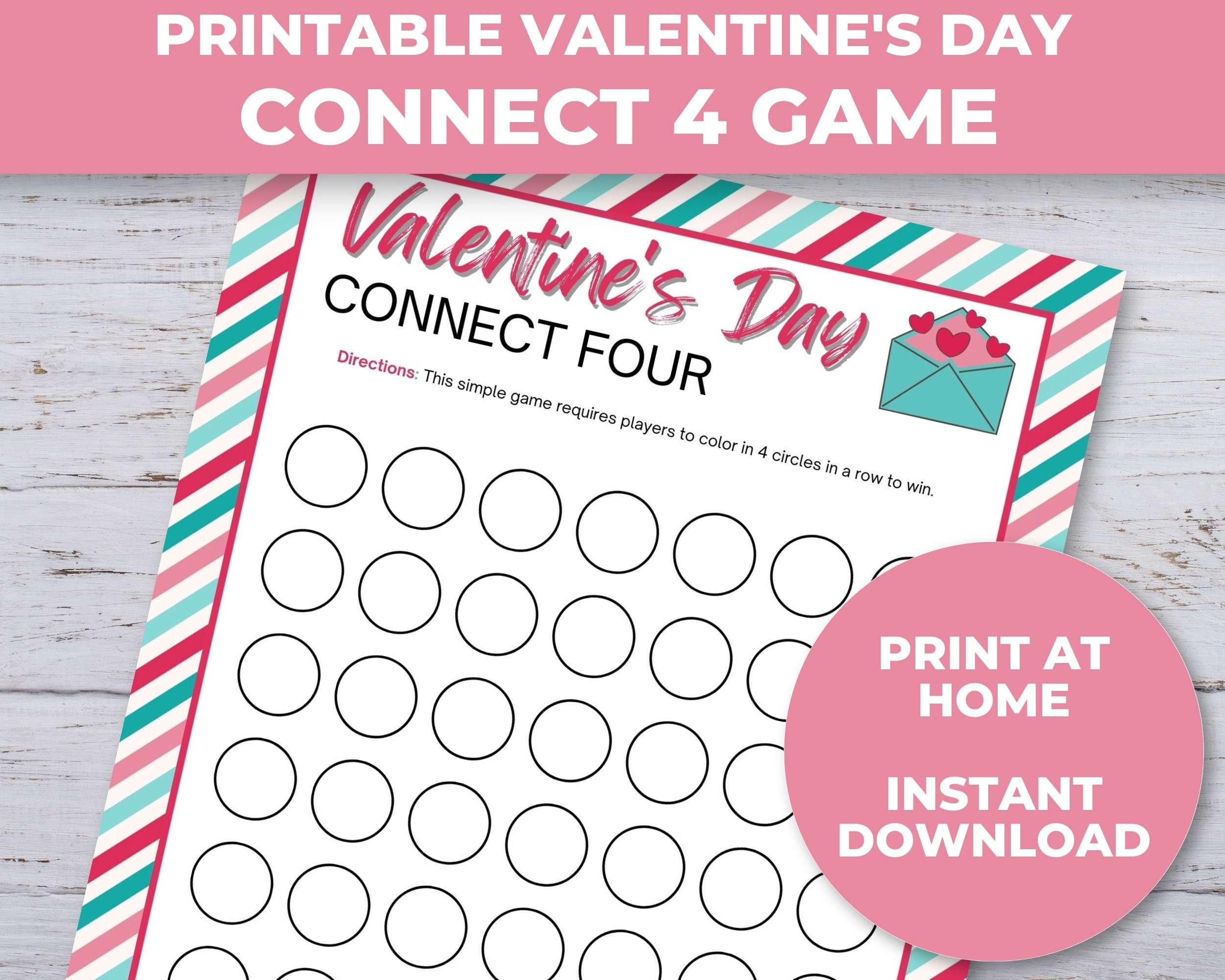 Valentine Connect 4 Game, Printable Valentines Day Game for Kids ...