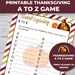 Thanksgiving A to Z Game, Printable Thanksgiving Game for Kids ...