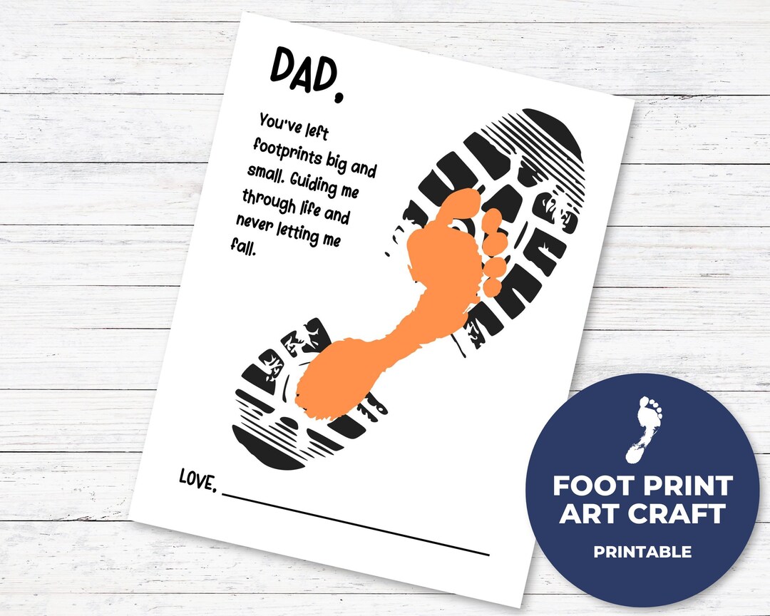 Fathers Day Foot Print Craft, Fathers Day Foot Print Art, Fathers Day ...