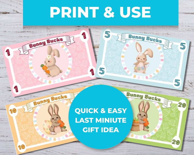 Printable Bunny Bucks Bunny Money Easter Printable Easter - Etsy