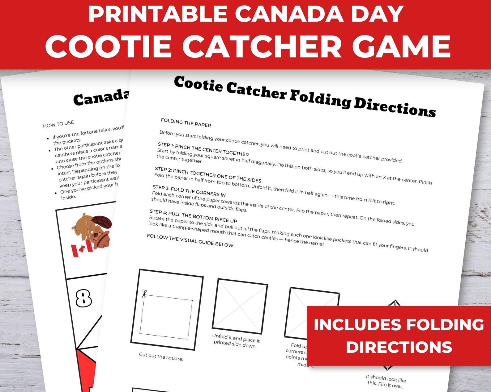 Cootie Catcher, Canada Day Games, Canada Day Printable, Kids Summer ...