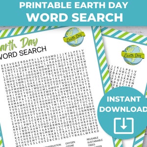 Earth Day Word Search Game, Earth Day Game Kids, Earth Day Activity ...