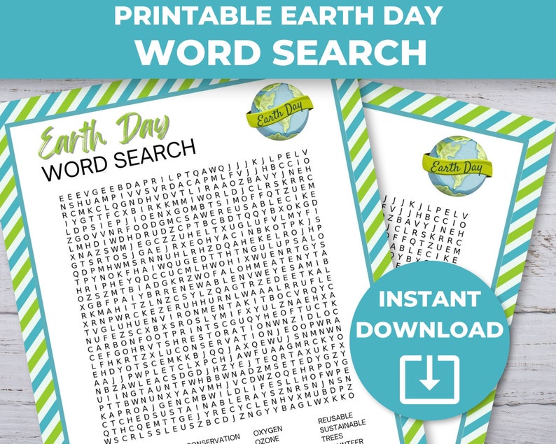 Earth Day Word Search Game, Earth Day Game Kids, Earth Day Activity ...