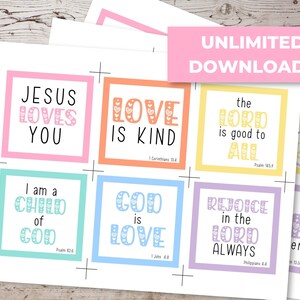 Lunch Box Notes, Printable Christian Lunch Box Notes, Bible Verse Cards ...
