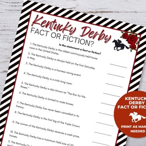 Kentucky Derby Party Game, Talk Derby to Me, Triple Crown Party Game ...