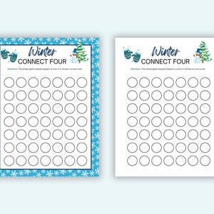 Winter Four in A Row Party Game Printable, Winter Activity, Family ...