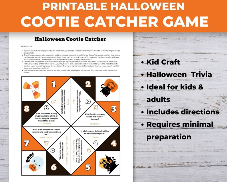 Cootie Catcher, Halloween Games, Halloween Printable, Classroom ...