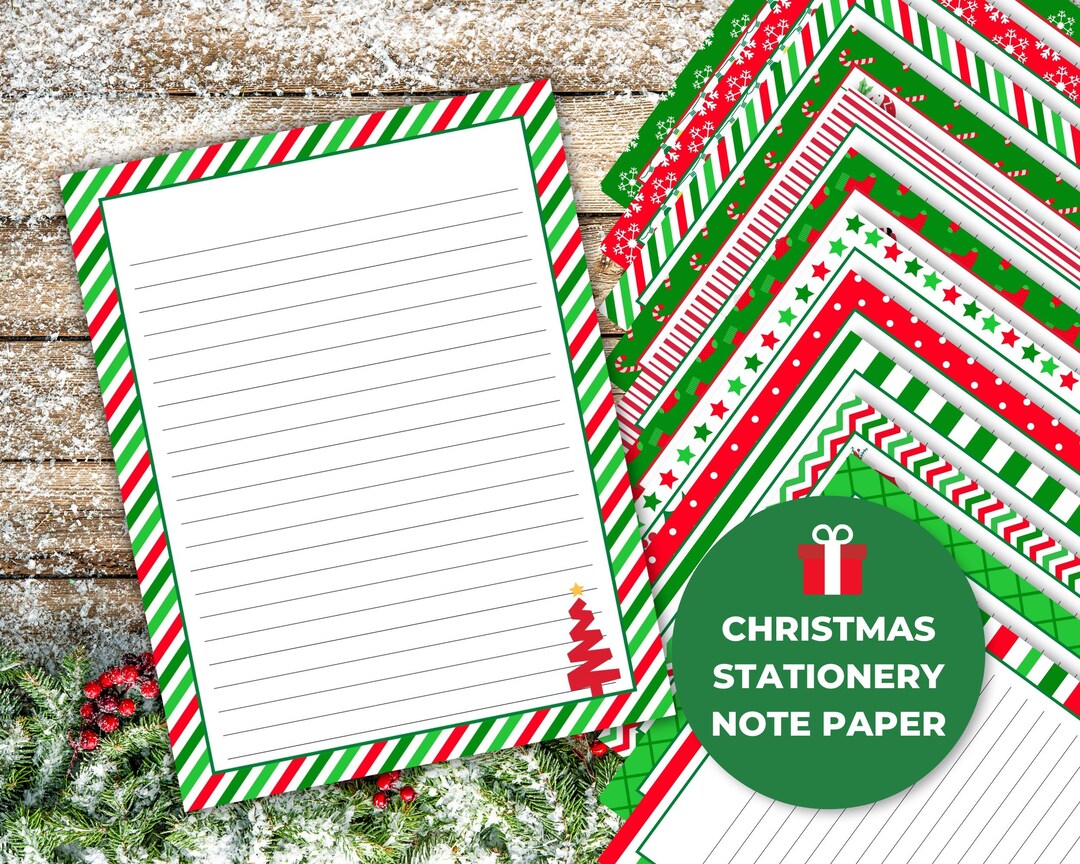 Printable Christmas Stationery Writing Paper, Christmas Letterhead ...