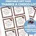 Thanks a Choco-lot, Candy Bar Gift Tag,, Chocolate Teacher Appreciation ...