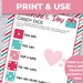 Printable Valentine Candy Dice Game, Valentine Activities for Kids and ...