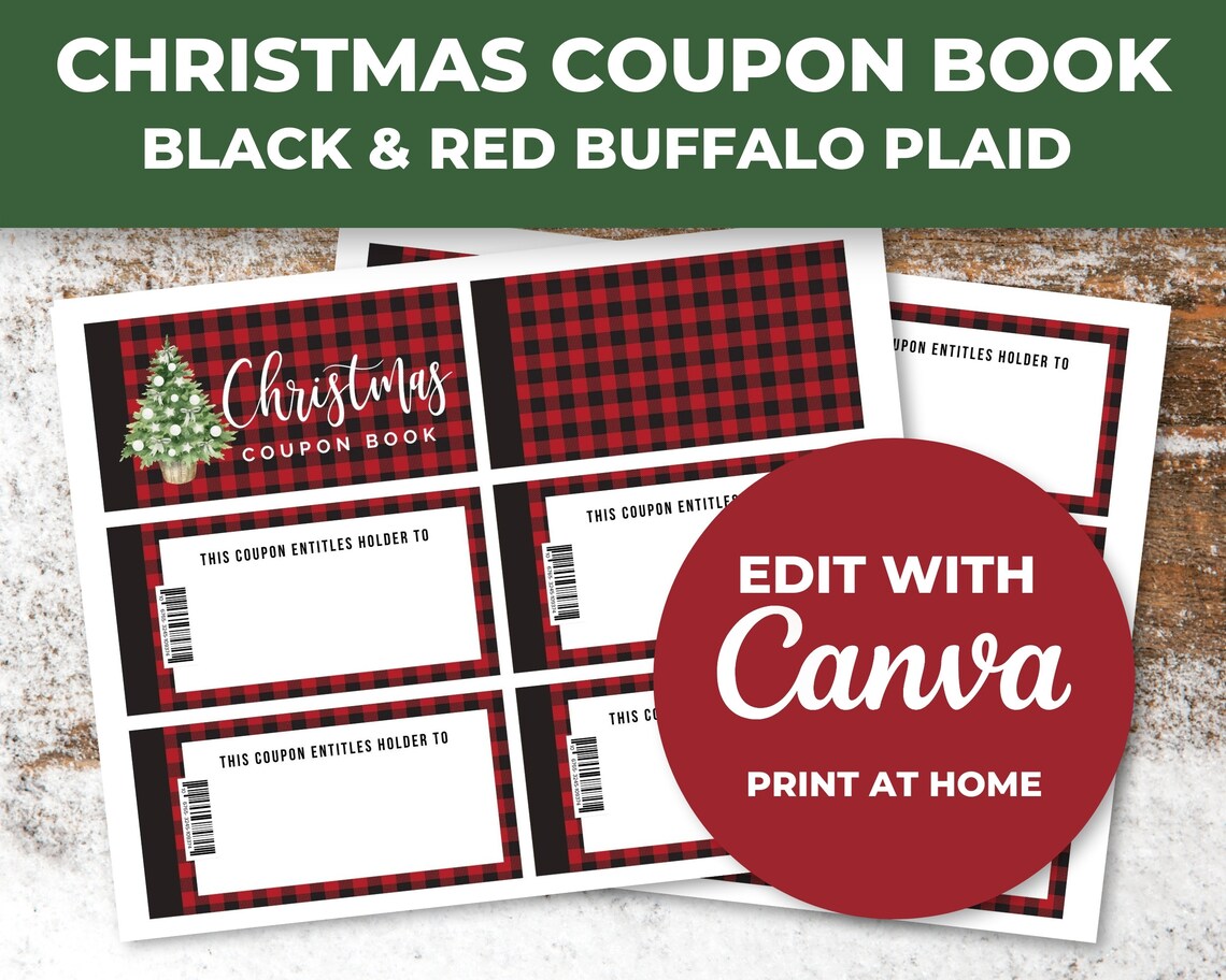 Christmas Coupon Book Editable Printable Template Canva | Etsy