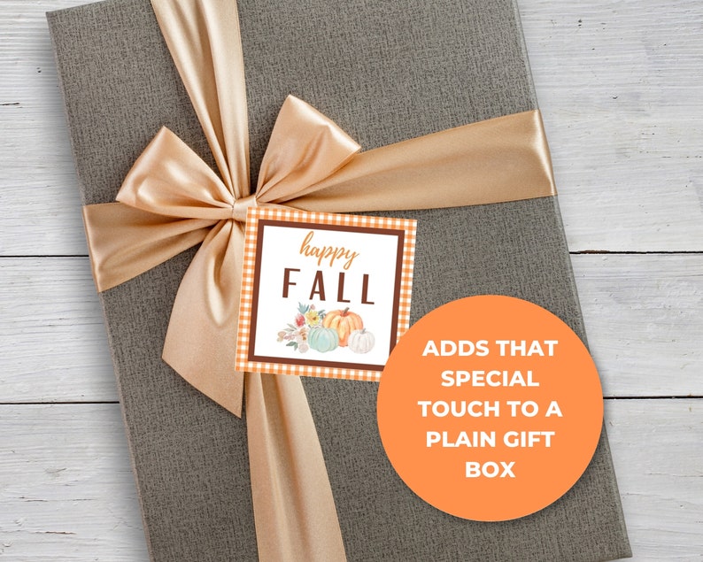 Printable Happy Fall Gift Tags, Cupcake Topper, Cookie Square Tags ...