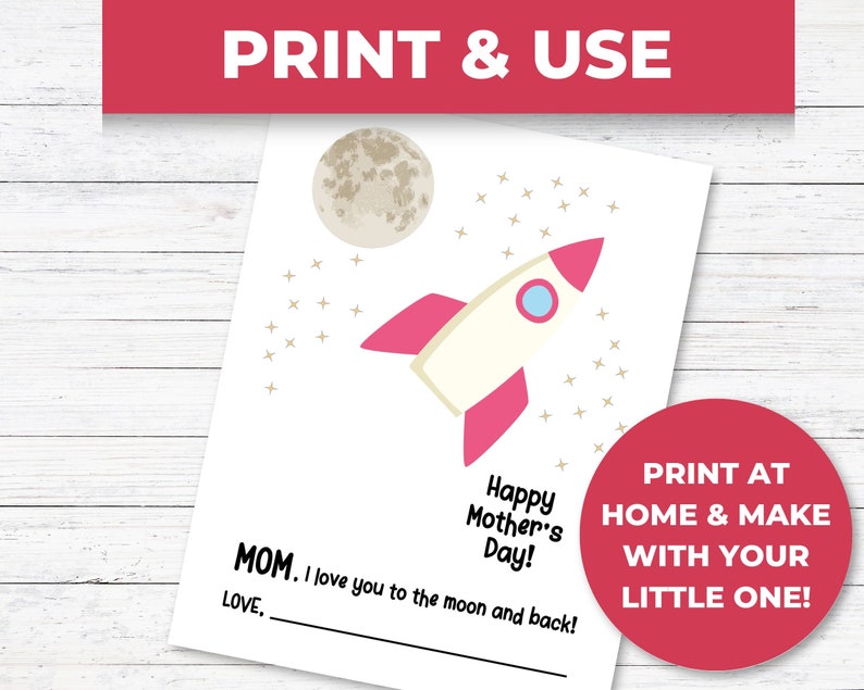 Mother's Day Handprint Craft for Kids, Love You to the Moon and Back ...
